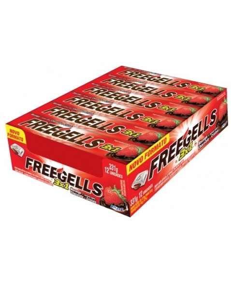 DROPS FREEGELLS PLAY 3X1 MORANGO 12UN - Giovani Distribuidora