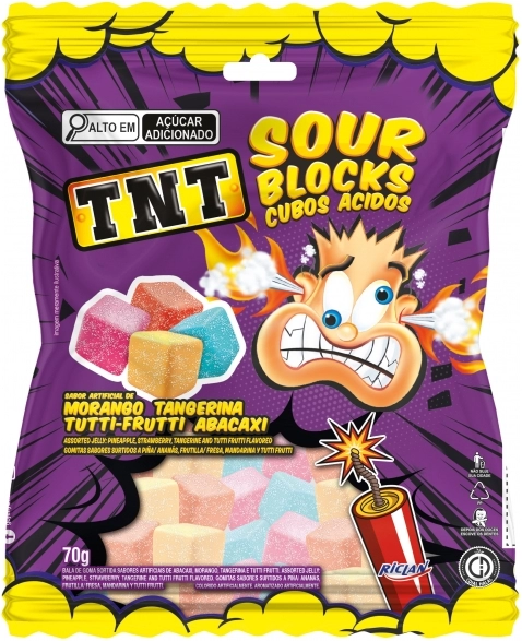 BALA GOMA TNT SOUR BLOCKS 70G