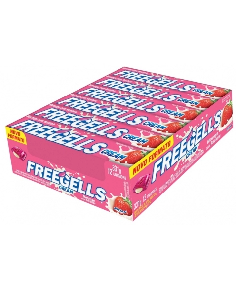 DROPS FREEGELLS PLAY CREAM MORANGO 12UN - Giovani Distribuidora